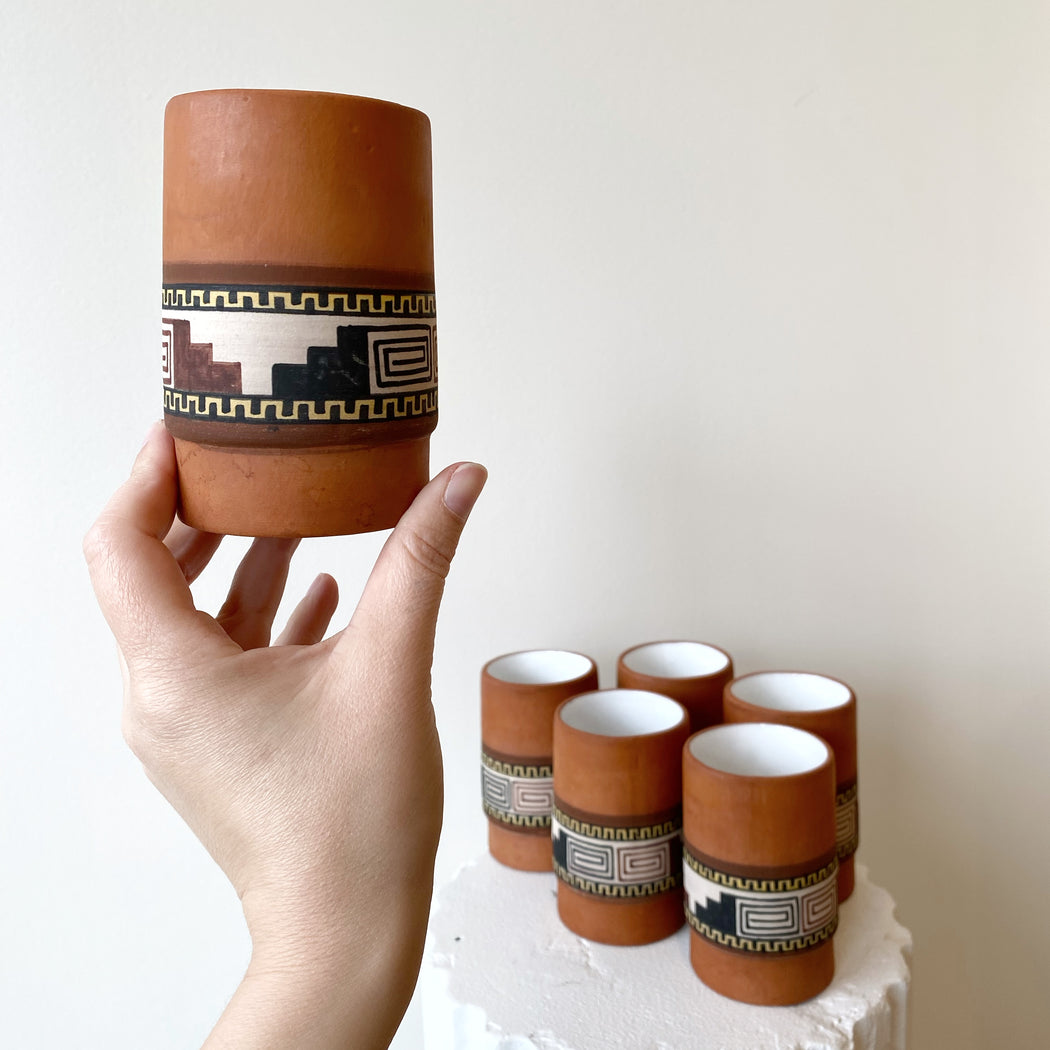 Set of 6 Vintage Peruvian Clay Cups — HAUS THEORY